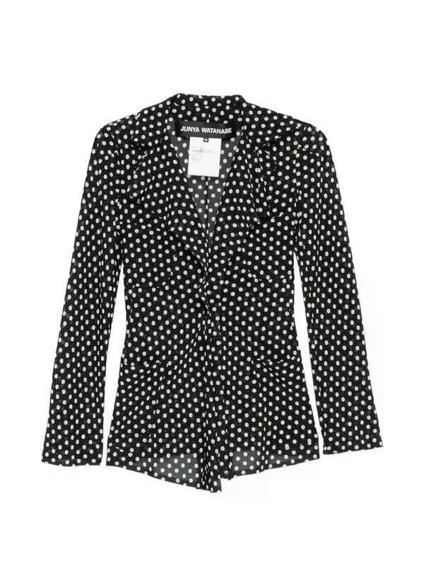 Junya Watanabe Polka Dot Ruffled Jacket - Black