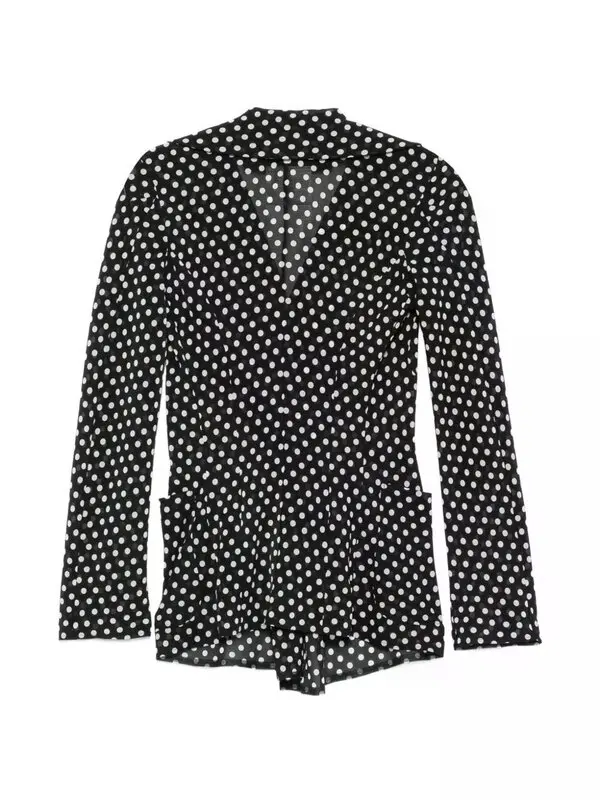 Junya Watanabe Polka Dot Ruffled Jacket - Black