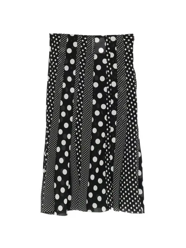 Junya Watanabe Polka-dot Pleated Midi Skirt