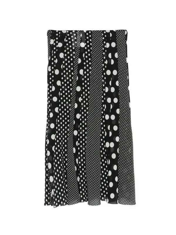 Junya Watanabe Polka-dot Pleated Midi Skirt