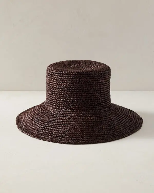 HAVEN WELL WITHIN Raffia Bucket Hat - Coffee Bean