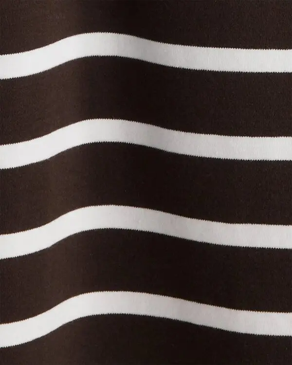 HAVEN WELL WITHIN Organic Cotton Interlock Striped T-shirt Dress - Sleigh Stripe Deep Turquo