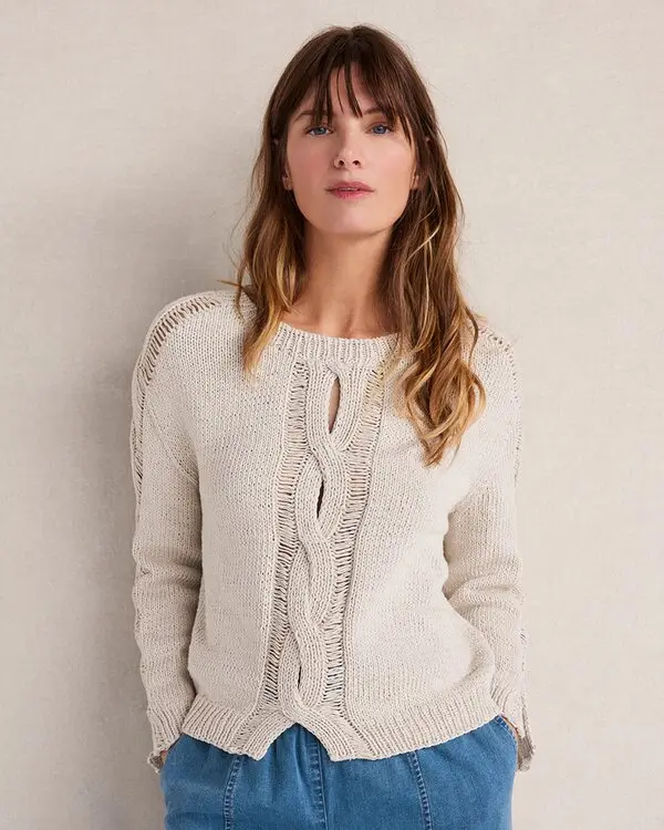 THE KNOTTY ONES Séja Sweater Handmade Upcycled Cotton Knit