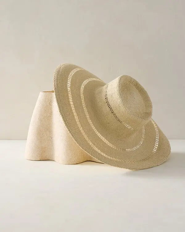 HAVEN WELL WITHIN Straw Sun Hat With Perforated Details - Natural