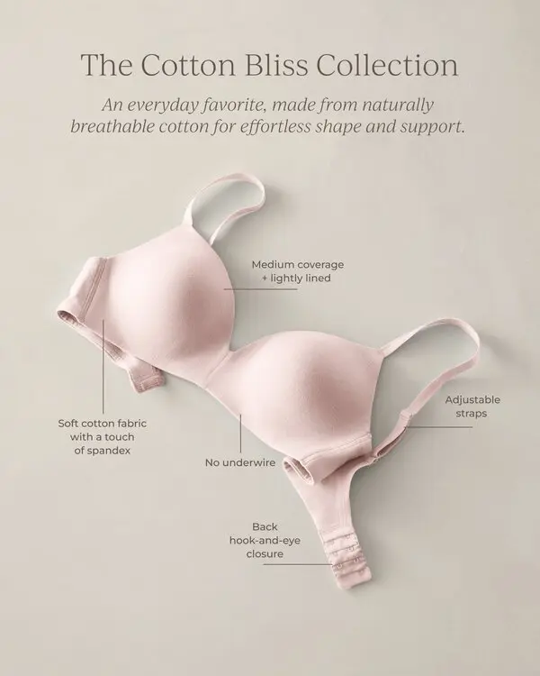 HAVEN WELL WITHIN Cotton Bliss Lightly-lined No-wire T-shirt Bra - Beige