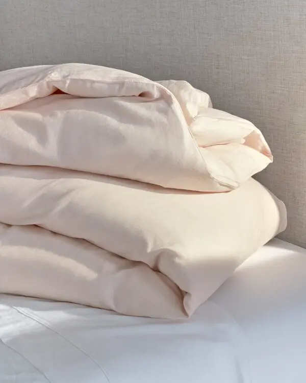 HAVEN WELL WITHIN Organic Cotton Linen Duvet Cover - Blush