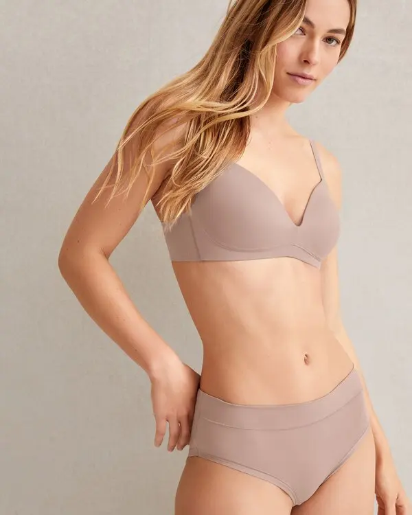HAVEN WELL WITHIN Embrace Lightly-lined No-wire T-shirt Bra - Smokey Taupe