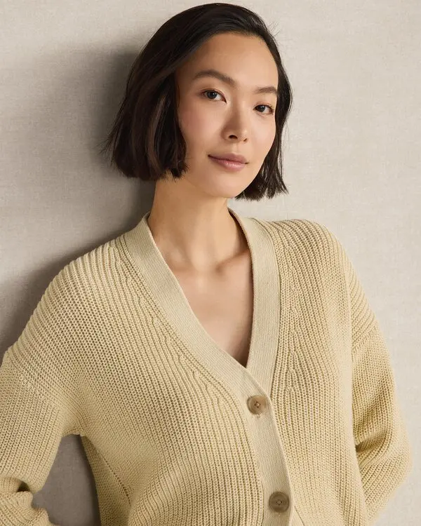 HAVEN WELL WITHIN Organic Cotton Cardigan - Coffee Bean