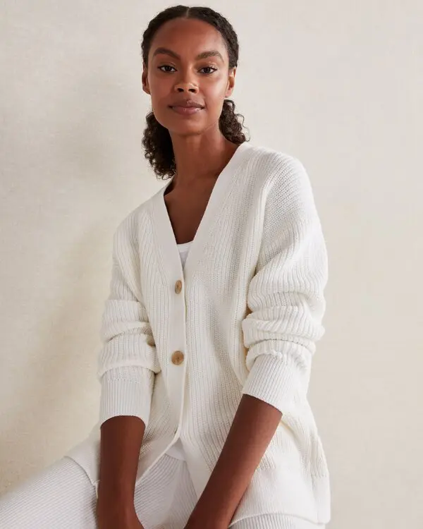 HAVEN WELL WITHIN Organic Cotton Cardigan - Coffee Bean