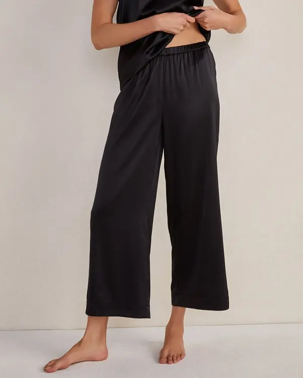 HAVEN WELL WITHIN Washable Silk Sleep Pants - Black