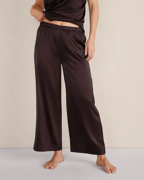 HAVEN WELL WITHIN Washable Silk Sleep Pants - Blackcurrant