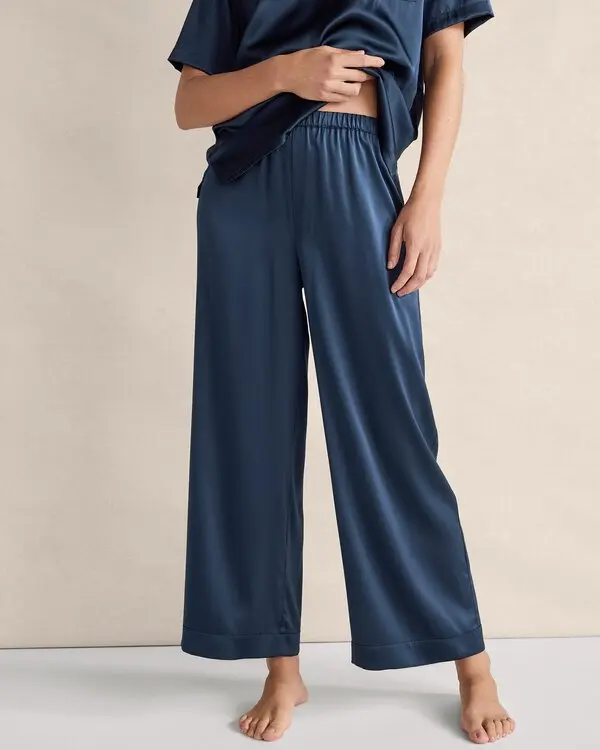 HAVEN WELL WITHIN Washable Silk Sleep Pants - Navy
