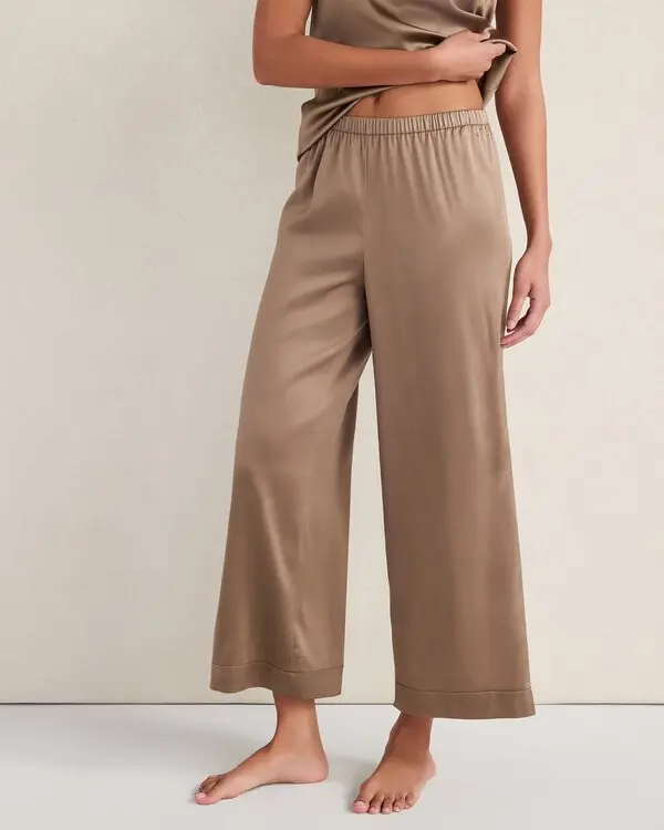 HAVEN WELL WITHIN Washable Silk Sleep Pants - Sugar Chestnut