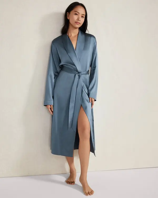 HAVEN WELL WITHIN Washable Silk Robe - Sea