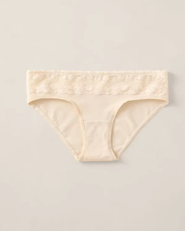 HAVEN WELL WITHIN Cotton Bikini With Lace Waist - Beige