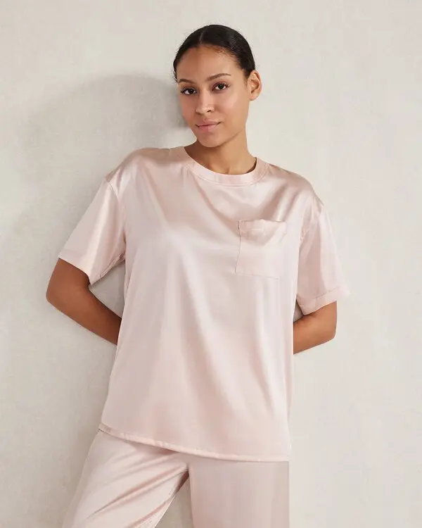 HAVEN WELL WITHIN Washable Silk Sleep Top - Sepia Rose