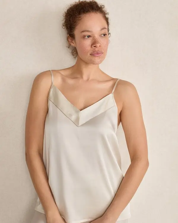 HAVEN WELL WITHIN Washable Silk Double V Sleep Camisole - Full Moon
