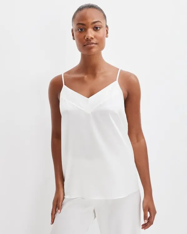 HAVEN WELL WITHIN Washable Silk Double V Sleep Camisole - Ivory