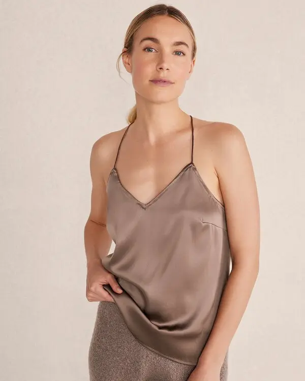 HAVEN WELL WITHIN Washable Silk Camisole With Criss-cross Back - Branch