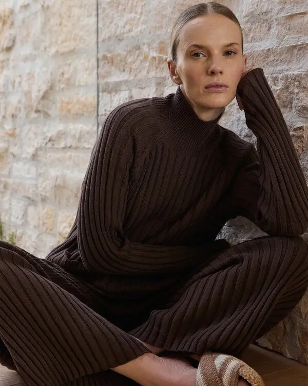 HAVEN WELL WITHIN Organic Cotton Rib Knit Pants