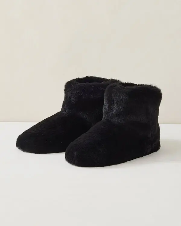 HAVEN WELL WITHIN Faux Fur Booties - Black