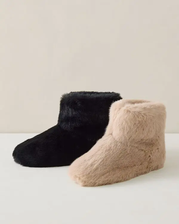 HAVEN WELL WITHIN Faux Fur Booties - Sand Dune