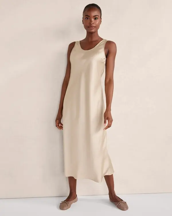 HAVEN WELL WITHIN Flowy Bias Cut Midi Dress - Fawn