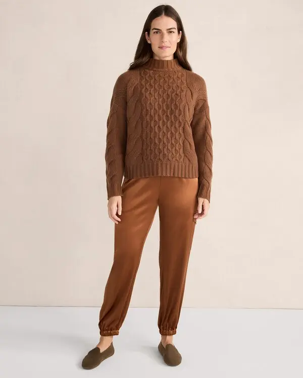 HAVEN WELL WITHIN Washable Silk Drawstring Cargo Joggers