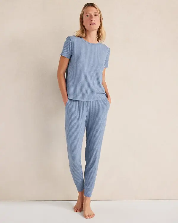 HAVEN WELL WITHIN Drapey Rib Knit Joggers - Nightfall