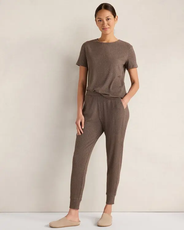 HAVEN WELL WITHIN Drapey Rib Knit Joggers - Nightfall