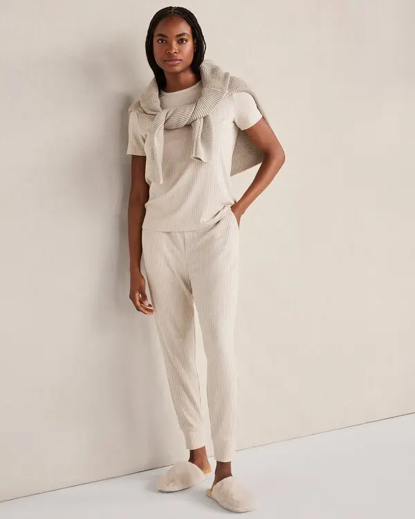 HAVEN WELL WITHIN Drapey Rib Knit Joggers - Nightfall