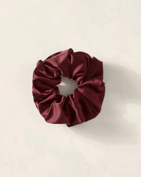 HAVEN WELL WITHIN Washable Silk Scrunchie - Deep Merlot