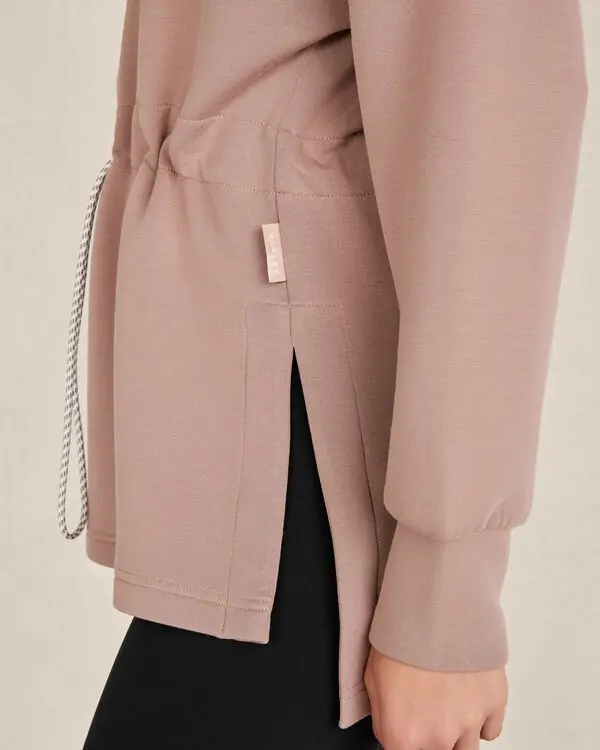 Varley Cinched Waist High Neck Sweatshirt - Mushroom