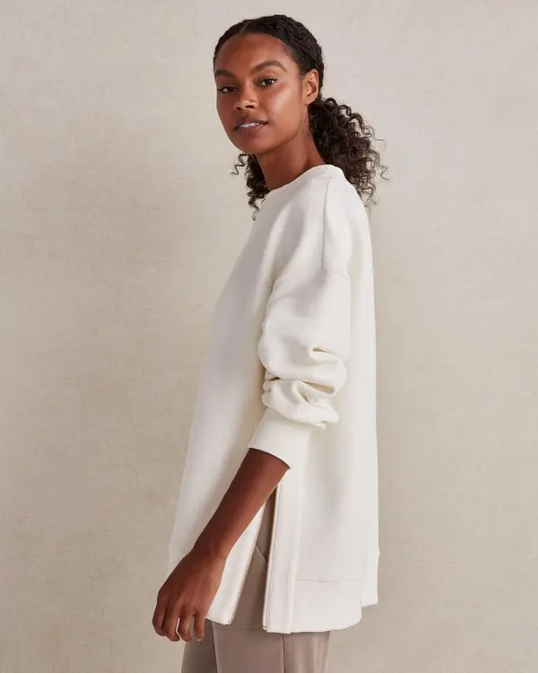 Varley Side Zip Sweatshirt - Egret