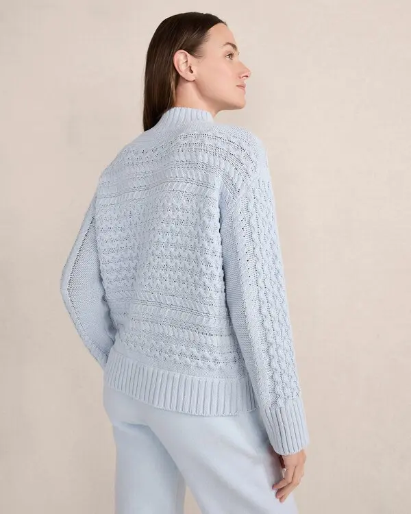 HAVEN WELL WITHIN Organic Cotton Cable Knit Funnel Neck Sweater