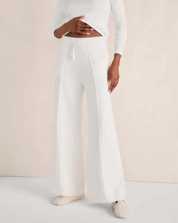 HAVEN WELL WITHIN Organic Cotton Pintuck Wide Leg Pants
