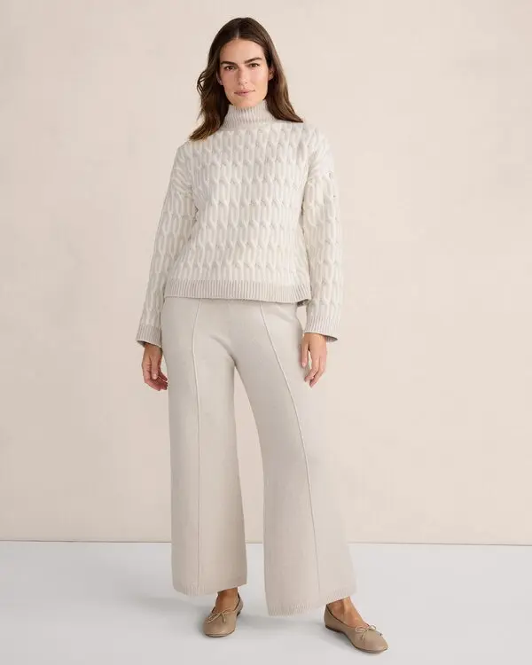 HAVEN WELL WITHIN Organic Cotton Pintuck Wide Leg Pants