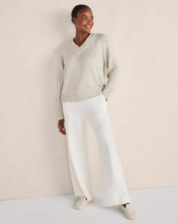 HAVEN WELL WITHIN Organic Cotton Pintuck Wide Leg Pants