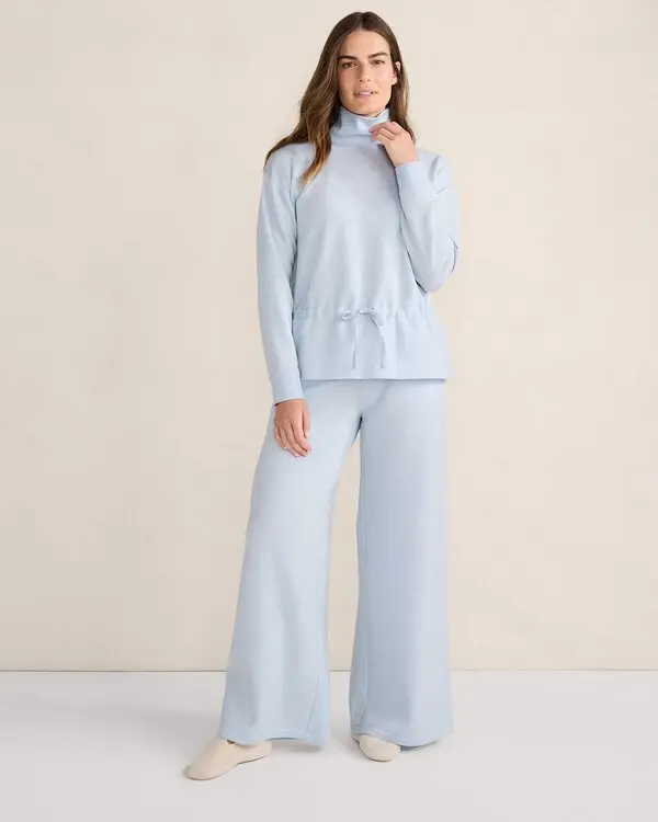 HAVEN WELL WITHIN Fleece Mockneck Top With Drawstring Waist