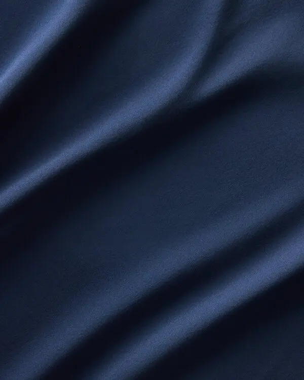 HAVEN WELL WITHIN Washable Silk Chemise With V-neck And Spaghetti Straps - True Navy