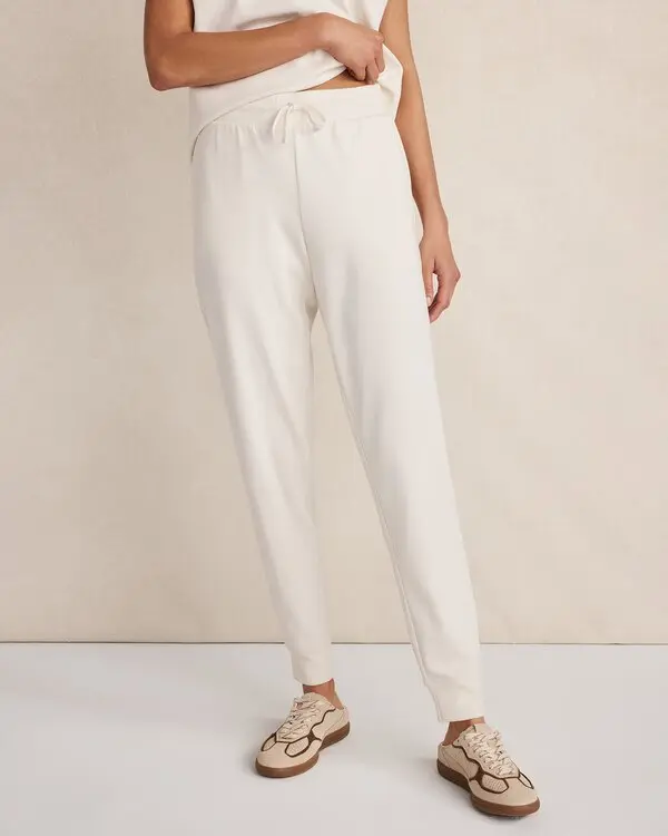 HAVEN WELL WITHIN Organic Cotton Interlock Joggers - Ivory