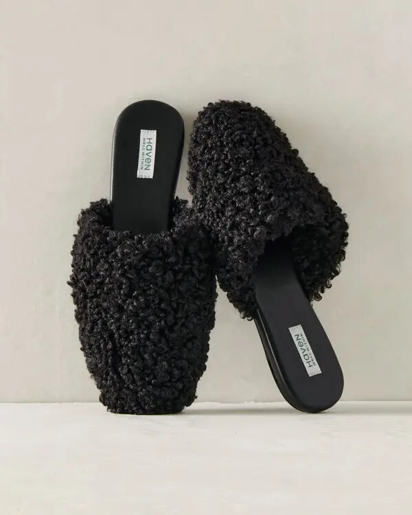 HAVEN WELL WITHIN Sherpa Mules - Black