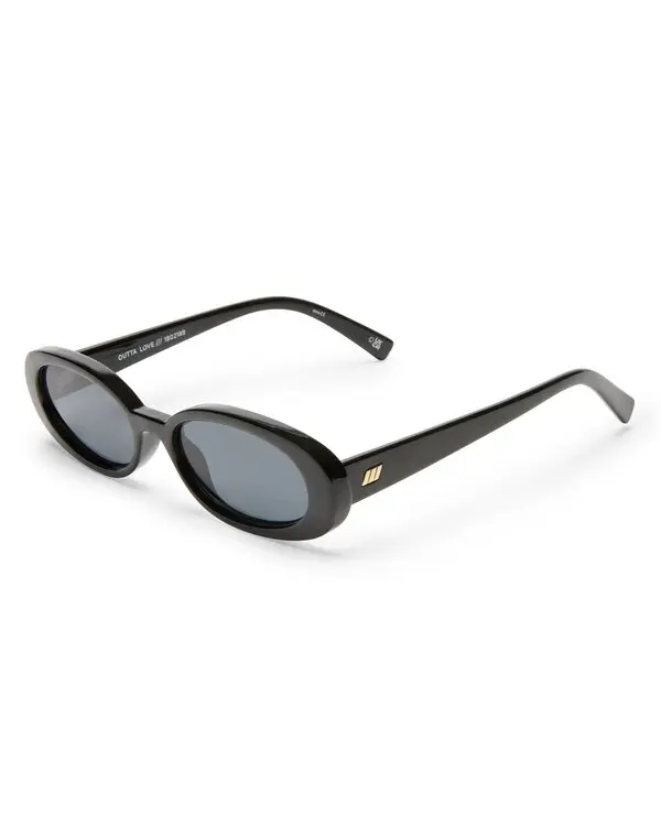 Le Specs Outta Love Oval Sunglasses - Black