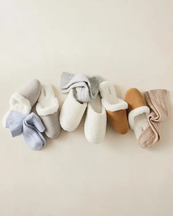 HAVEN WELL WITHIN Cashmere Blend Ribbed Crew Socks - Willow