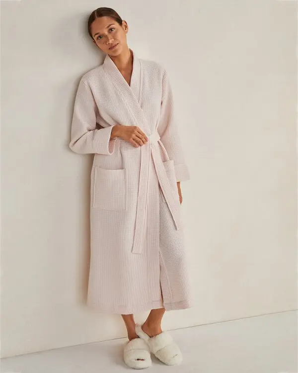 HAVEN WELL WITHIN Organic Cotton Waffle Robe - Peony Pink