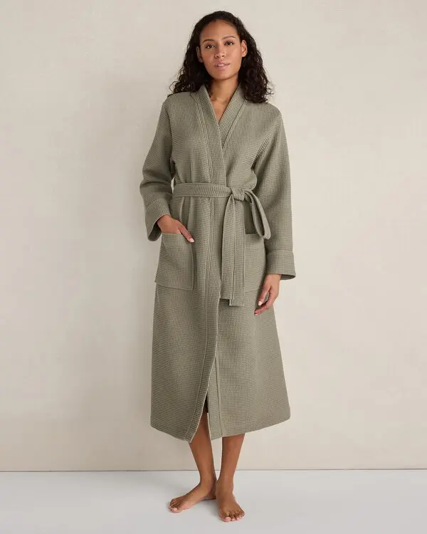 HAVEN WELL WITHIN Organic Cotton Waffle Robe - Vetiver
