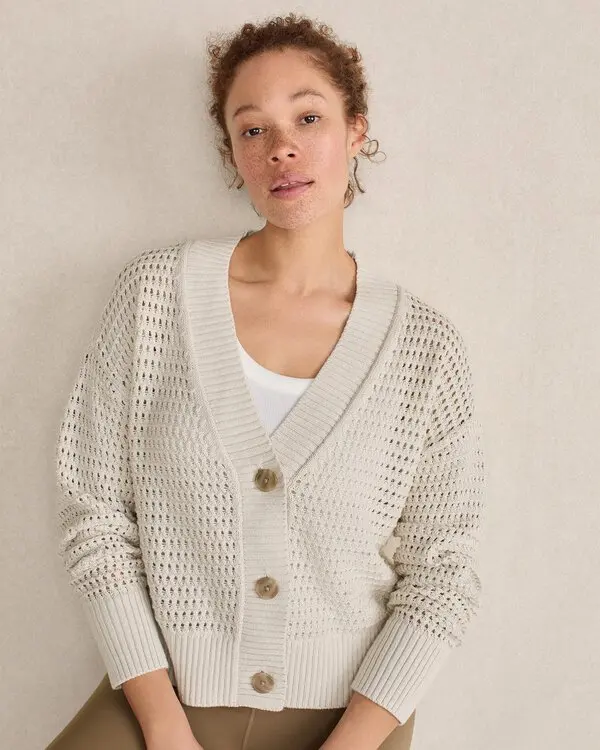 HAVEN WELL WITHIN Organic Cotton Open Stitch Cardigan