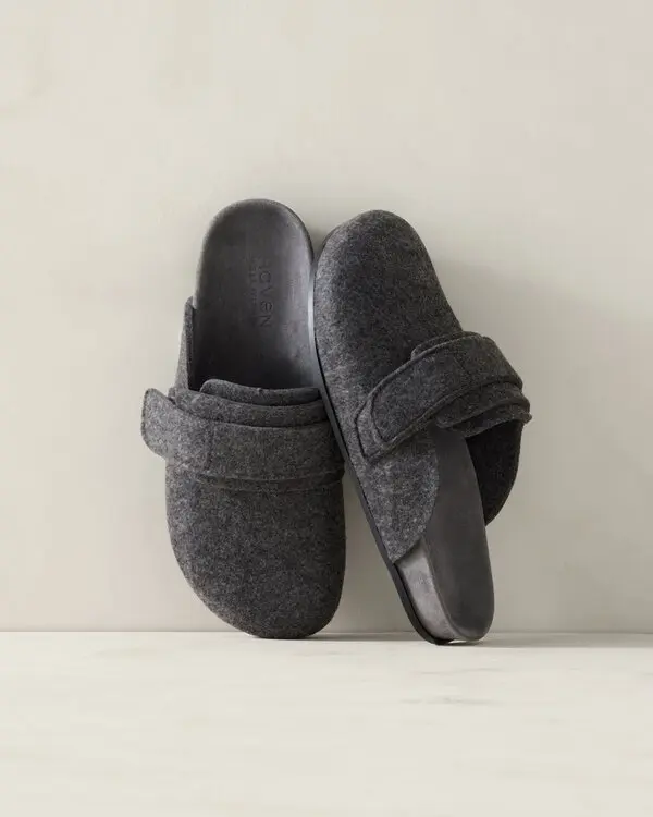 HAVEN WELL WITHIN Felted Wool Clogs - Charcoal
