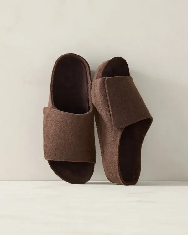 HAVEN WELL WITHIN Felted Wool Slides - Charcoal