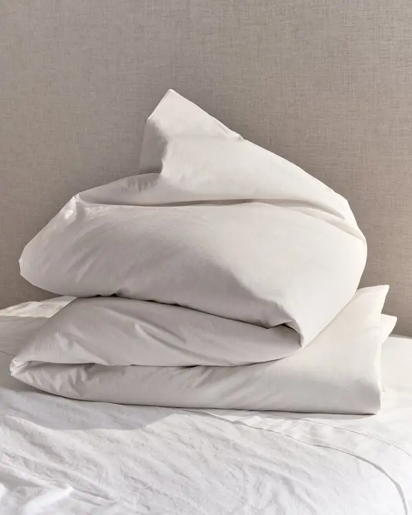 HAVEN WELL WITHIN Organic Cotton Percale Duvet Cover - Blush Combo